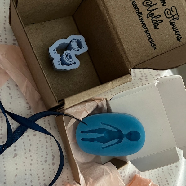 Silicone Mold Sitting Girl Size 8,6х7 Cm/3,4х2,4 Inch for Polymer Clay ...