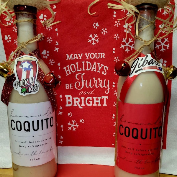 Homemade Coquito Label Template, Printable Puerto Rican Eggnog Gift ...