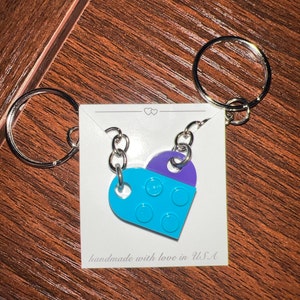 Heart Keychain Set Made With Authentic LEGO® Bricks, Matching Keychains ...