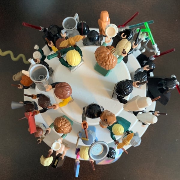 Round 3-tier Minifigure Display Stand, White Poly Lumber, Holds 30 ...