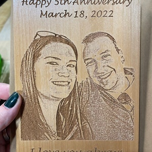 Personalized Real Wood Photo Greeting Card Customized With Your Photo ...