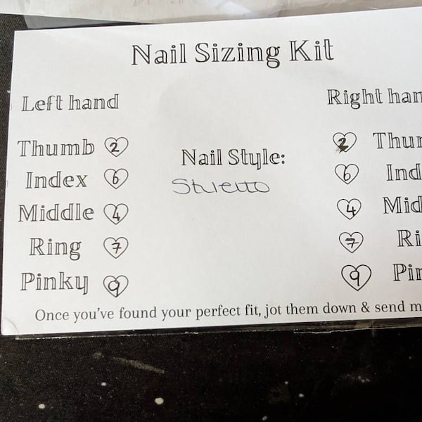 Nail Sizing Kit Press on Nails • Fit Kit • for Custom Sized Press on ...