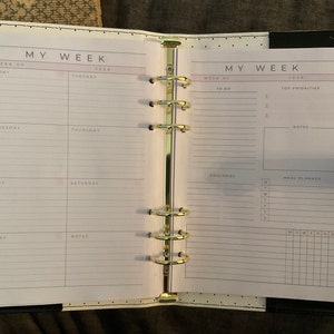 Week at a Glance Printable, Weekly Planner Undated, Week on Two Pages ...