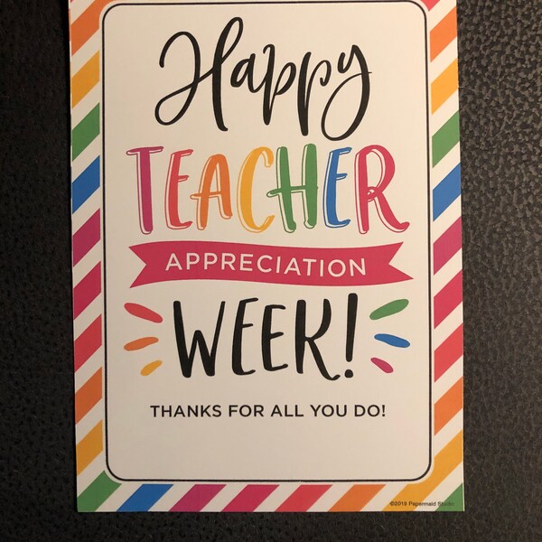 Teacher Appreciation Card Printable - Teacher Appreciation Week - Staff ...