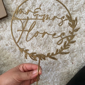 Round Floral Wedding Cake Topper Custom Cake Topper - Etsy