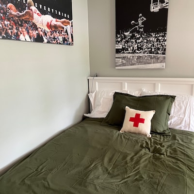 Ski Patrol First Aid Swiss Cross Army Small Accent Pillow About 12x 12 ...