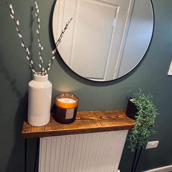 Omni Rustic Console Table With Black 3 Pin Hairpin Legs. hallway Table ...