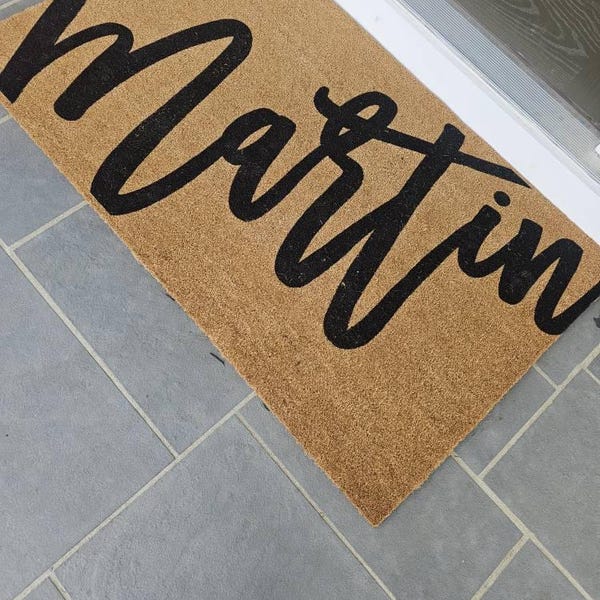 Monogrammed Coir Border Door Mat,monogram Border Personalized Doormat ...