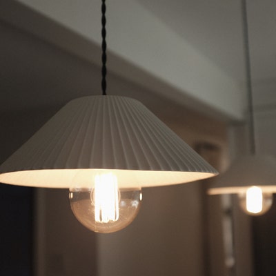 Large Scalloped Montebello Pendant Light Fixture Bone - Etsy