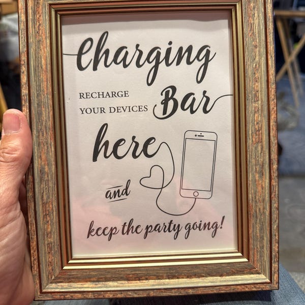 Charging Bar Sign - Power Bar Sign - Recharge Your Devices Here and ...