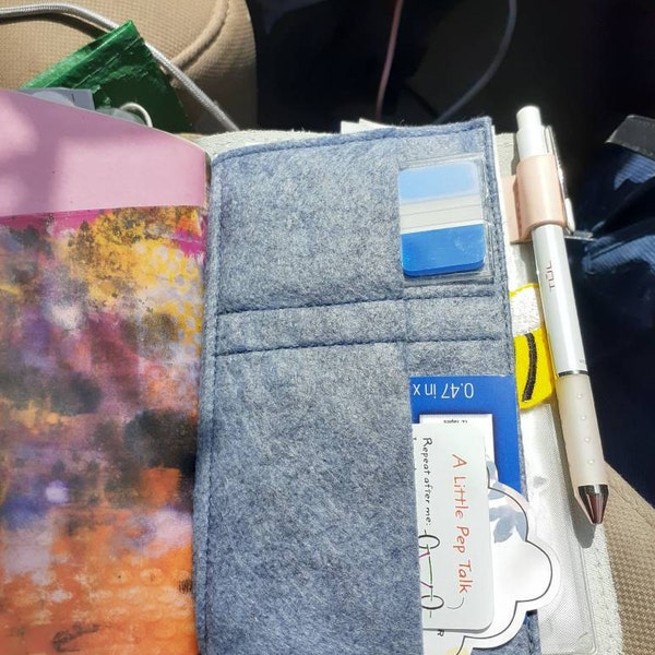 Custom Size Traveler's Notebook Wallet Insert - Felt Zip up Pouch Card ...