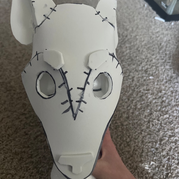 DIY Wolf Mask Eva Foam Helmet Pattern Blueprint Template Vector ...