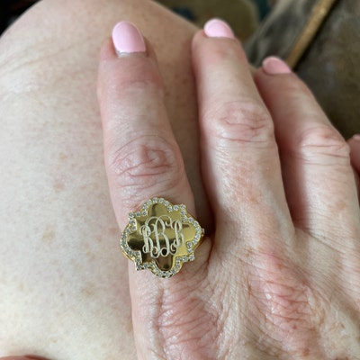 Sterling Silver Monogram Stackable Ring, Sterling Silver Stackable ...