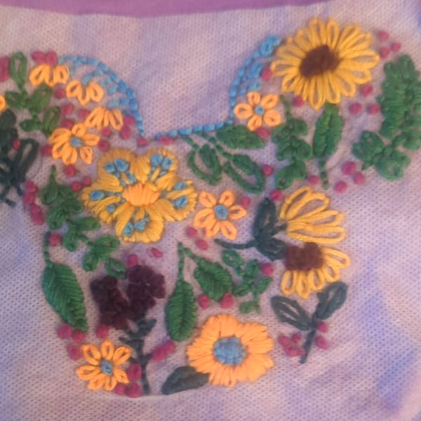 Flower Mickey Embroidery Pattern Floral Embroidery Pattern Mickey Hoop ...