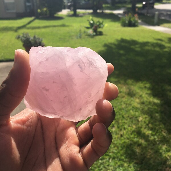 Raw Rose Quartz Crystal Geode Healing Cluster Love Healing SME24 - Etsy