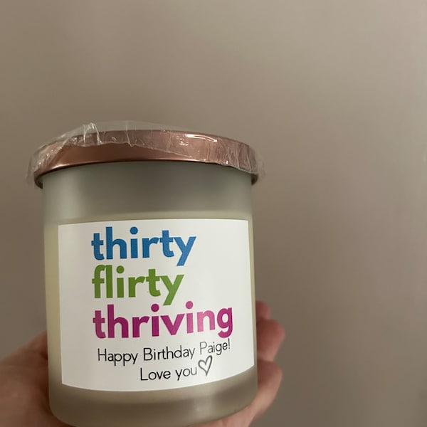 Thirty, Flirty, Thriving 13 Going on 30 Inspired Custom Birthday Candle ...