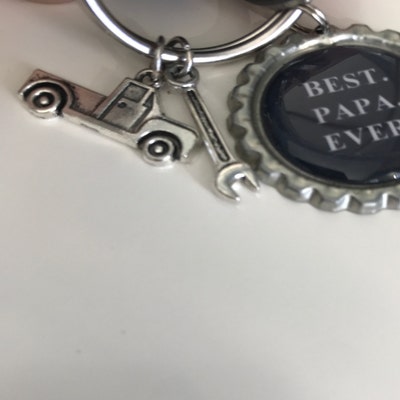 Papa Keychain, Papa Gift, Best Papa Ever, Grandpa Keychain, Grampie ...