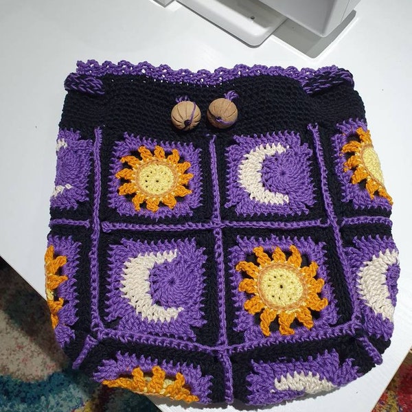 Sun and Moon Drawstring Backpack Crochet PDF PATTERN - Intermediate ...