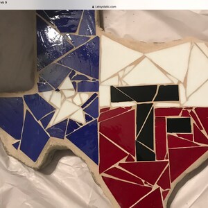Texas Flag Stepping Stone With Mosaic Top - Etsy