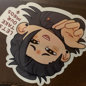 Shouting Sorcerer Chibi, Funny Anime, Glossy Vinyl Sticker for Laptop ...