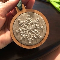 Five Snowflakes Christmas Embroidery Pattern + Video Tutorial, Beginner Embroidery PDF Pattern ...