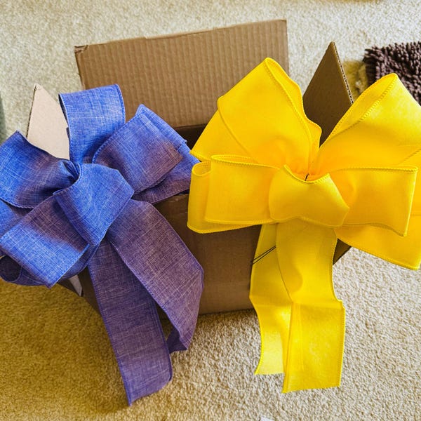 Natural Burlap Handmade Wired Bow - Choose Size - Fall Bow - Autumn Bow ...