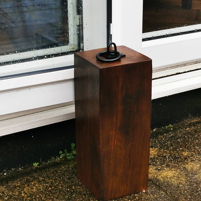 Beautiful Rustic Door Stop Chunky Oak With Iron Ring - Etsy