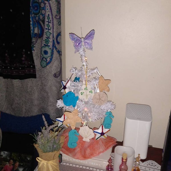 White Mini Tabletop Tree • Holiday • 4th of July • Halloween ...