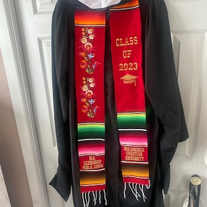 Floral Embroidered Personalized Mexican Graduation Stole Class - Etsy