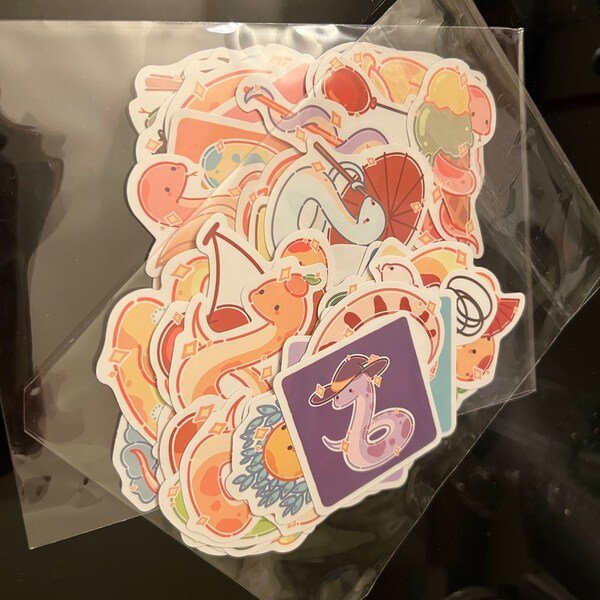 Cute Snake Stickers Pack | Snake Stickers | Kawaii Snake Sticker ...