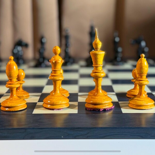 French Lardy Chess Set Wooden Chess Set With Weights 50s Vintage in ...