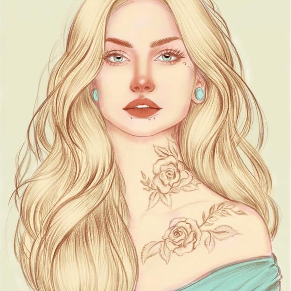 Katherine| Adult Coloring Page| Portrait Coloring | Grayscale Coloring ...