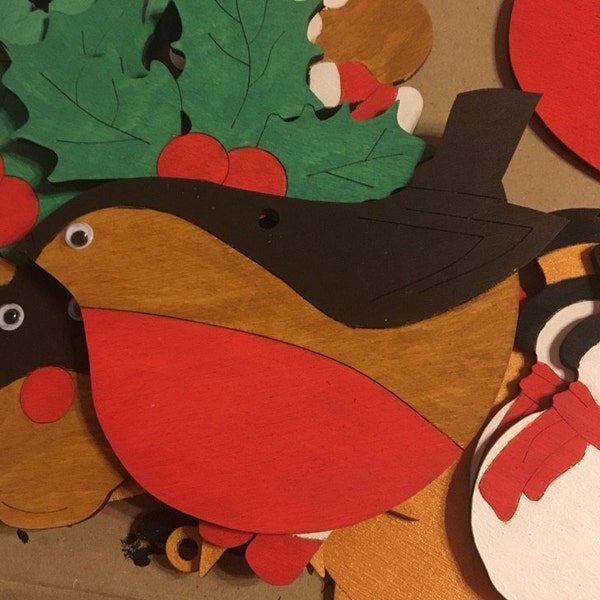 10x Wooden Robin Flying Bird Modern Style Craft Shapes 3mm Plywood ...