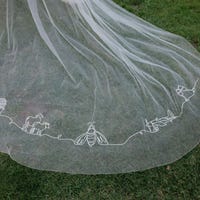 Veil Embroidery Add-on: Custom Interlinked Monogram | Embroidered ...