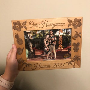Hawaii Picture Frame 5x7 Vacation Custom Laser Engraved Frame - Etsy