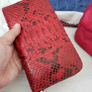 Red Python Bag Snakeskin Bag Genuine Leather Bag Red | Etsy