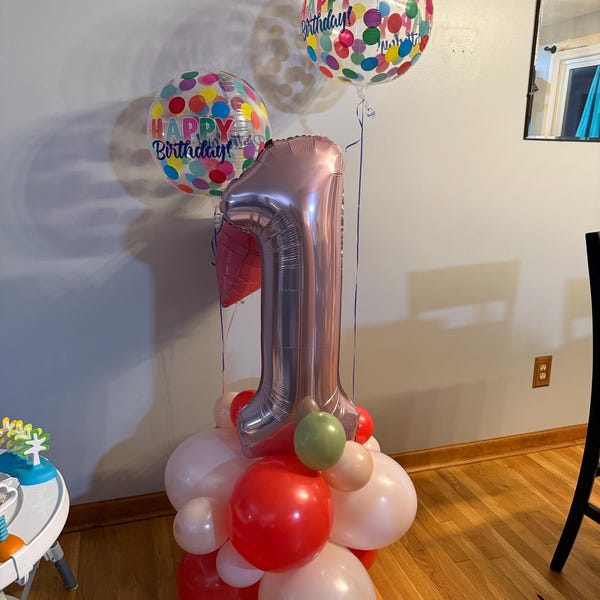Strawberry Balloon Tower Kit A Berry First Birthday Balloon Sculpture ...