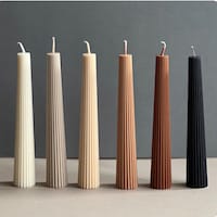 Greko Column Ribbed Candles Ribbed Pillar Candle Dinner Table Candle ...