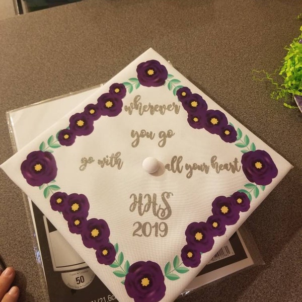 Graduation Cap Vinyl Thanks Mom and Dad Custom Vinyl Text for ...