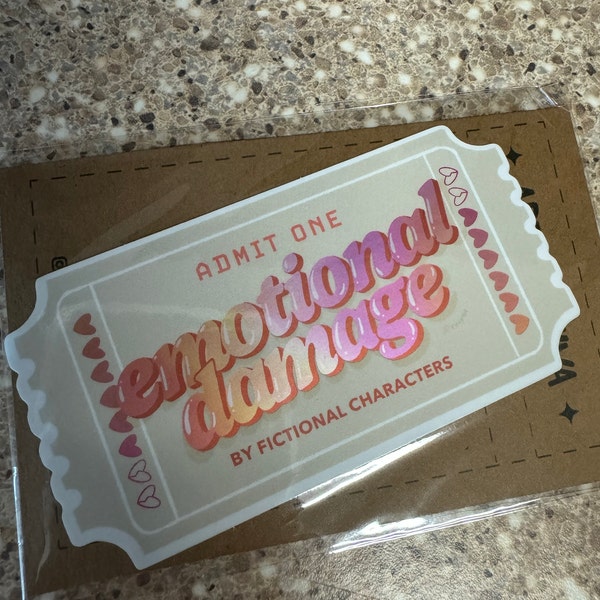 Emotional Damage Ticket Sticker: Bookish Kindle Sticker - Etsy
