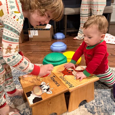 Kids Step Stool, Bear Step Stool, Wildlife Step Stool, Kids Foot Stool ...