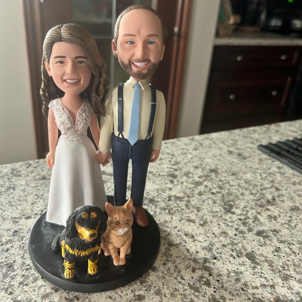 Handmade Custom Marry to Me Kiss Wedding Bobble Head Handmade Polymer ...