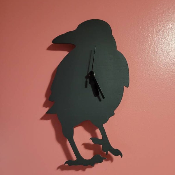 Crow Corvus - Wooden Wall Clock - Etsy