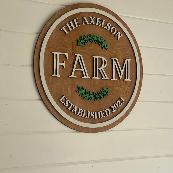Custom Farm Name Sign, Modern Farmhouse Decor, Family Last Name Sign ...