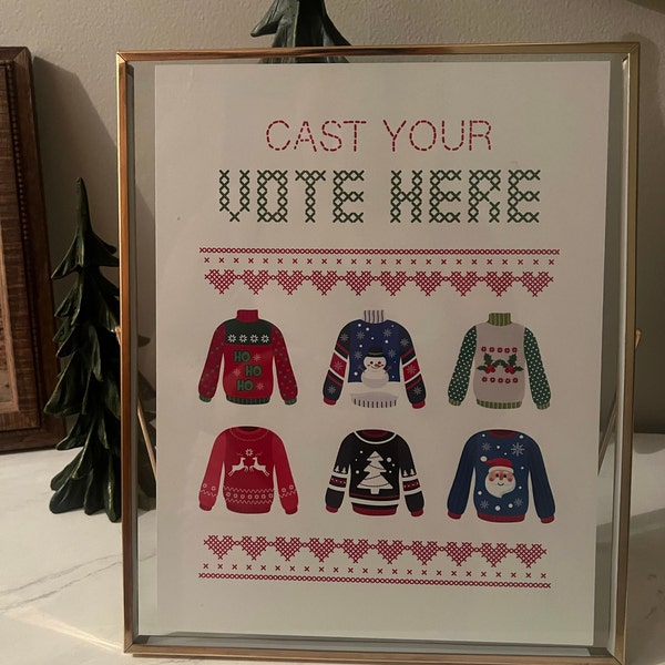 Ugly Sweater Voting Card Template, Ugly Sweater Voting Cards, Ugly ...