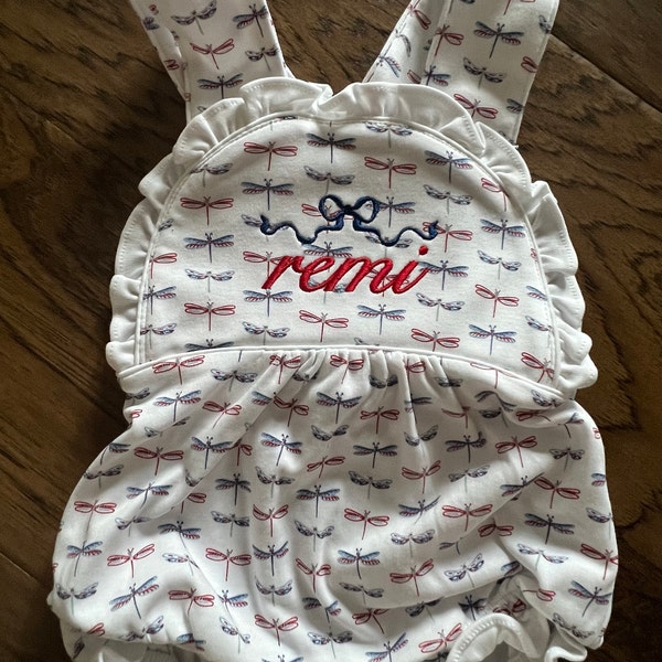 Emma Kate Heirloom Bow Satin Stitch Long Ribbon Frame Border Monogram ...