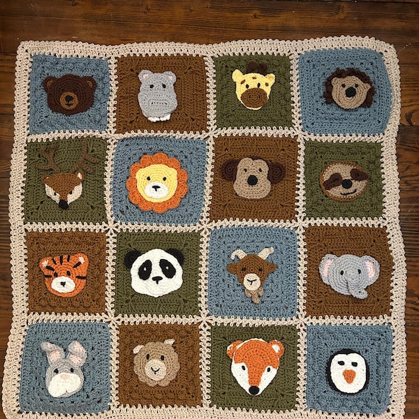 US TERMS - PDF Crochet Pattern - Animal Kingdom Blanket - Etsy