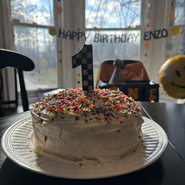 Checkered Boho Birthday Cake Topper | Boy First Birthday | Smash Cake ...