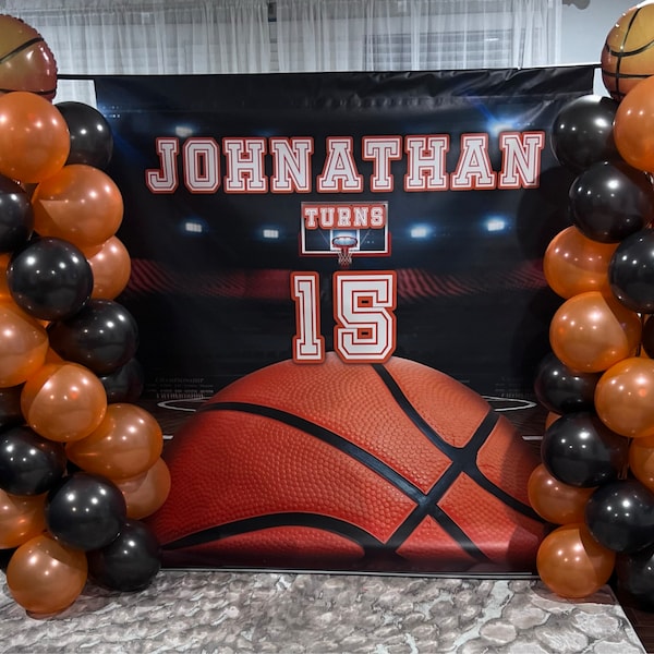 Customizable Basketball Backdrop for the Ultimate Sporty Birthday Bash ...