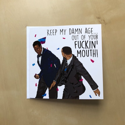 Will Smith Slap Funny Birthday Card, Chris Rock Meme Card, Oscars Meme ...